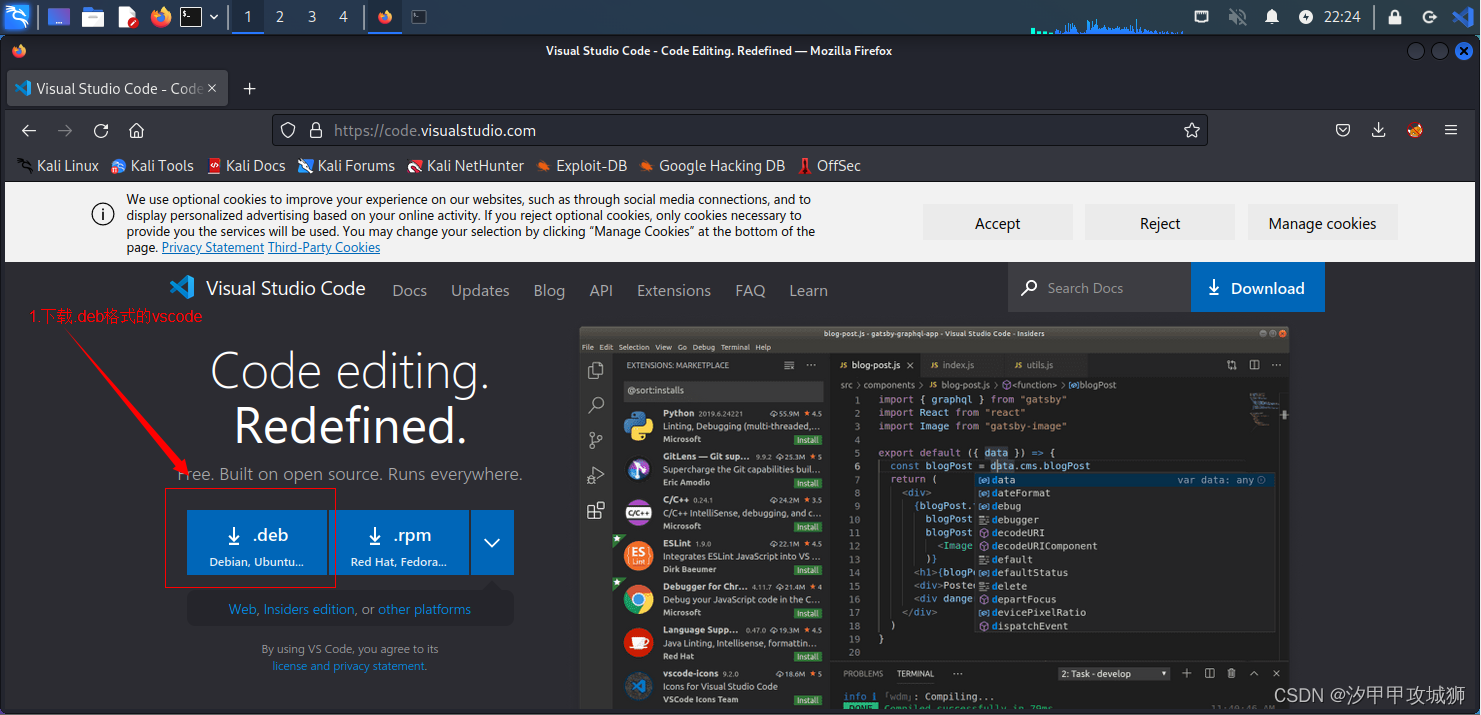 【安装教程】kali 虚拟机下载vscode以及无法启动问题_kali安装vscode-CSDN博客