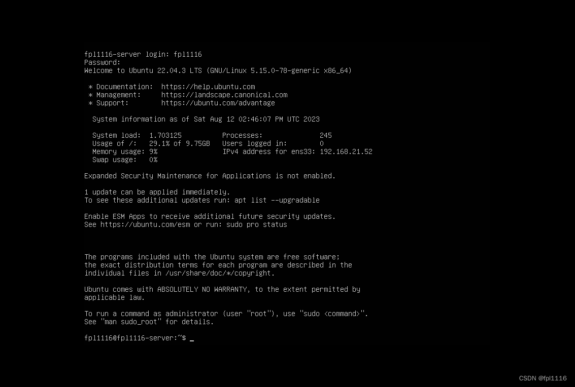 【VMware安装Ubuntu22.04.3 LTS server图文详细教程】-CSDN博客