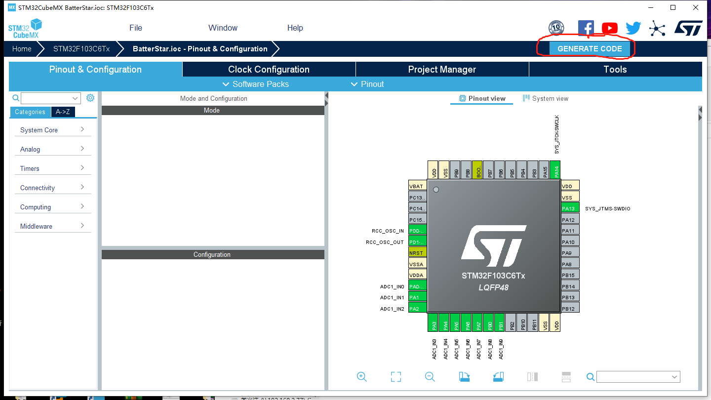 STM32F103C6T6在STM32CubeMX环境下搭建DMA的ADC转换_stm32cube adc dma检测值超过4096-CSDN博客
