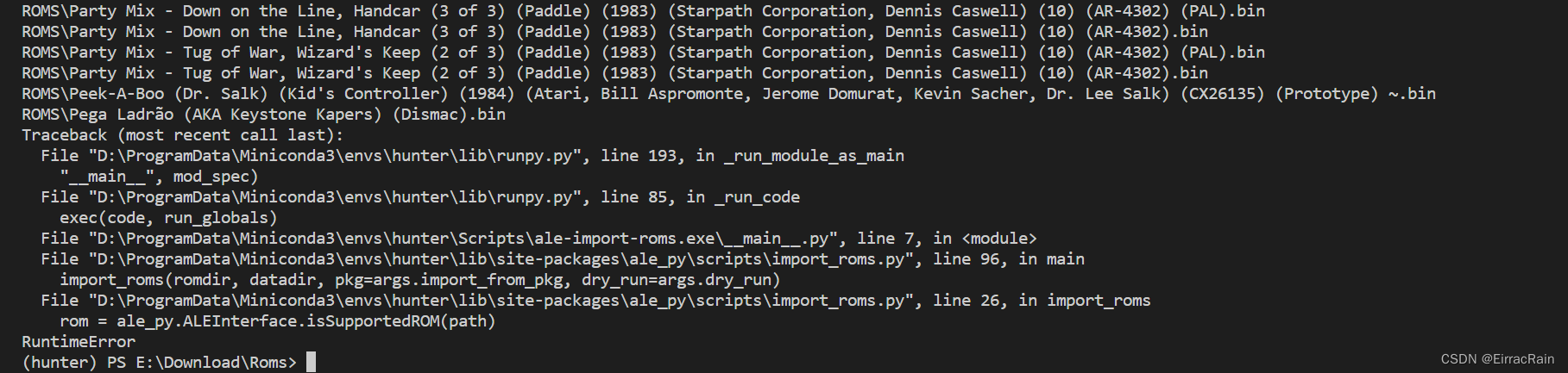 使用ale-import-roms导入atari的rom时RuntimeError问题解决办法-CSDN博客