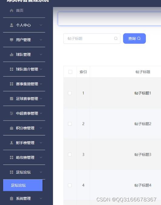 Nodejsvue足球俱乐部球员数据统计mysql球员转会管理系统 Csdn博客 