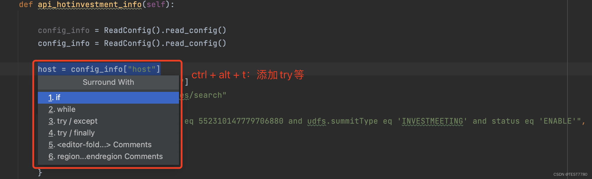 PyCharm常用快捷键_pycharm try catch快捷键-CSDN博客