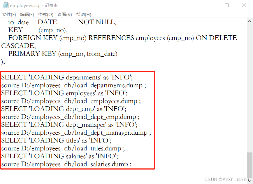 MySQL 示例数据库 employees 的导入与使用_employees.sql-CSDN博客