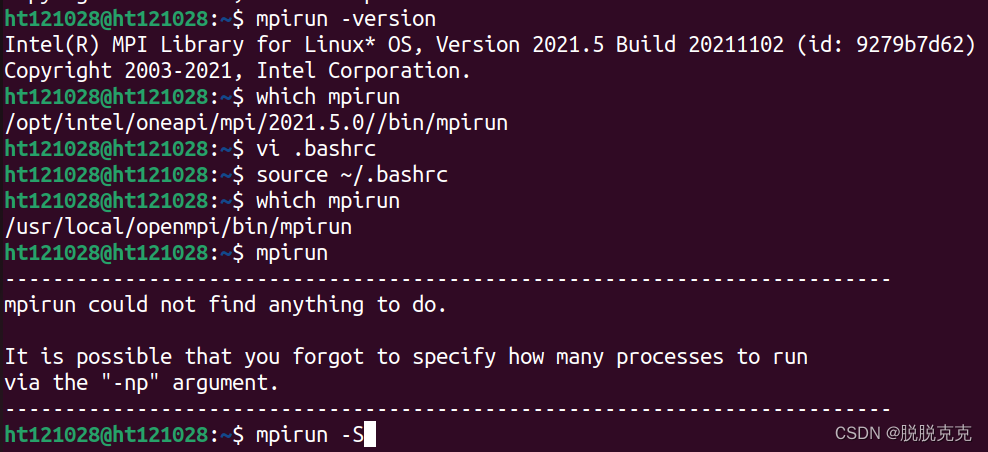 Linux修改编译的mpi环境(intel Onempi、openmpi) Csdn博客
