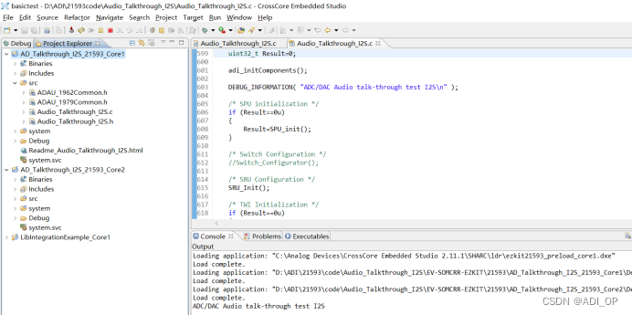 手把手教你开发ADSP-21593（三）：CCES例程详解_cces 使用教程-CSDN博客