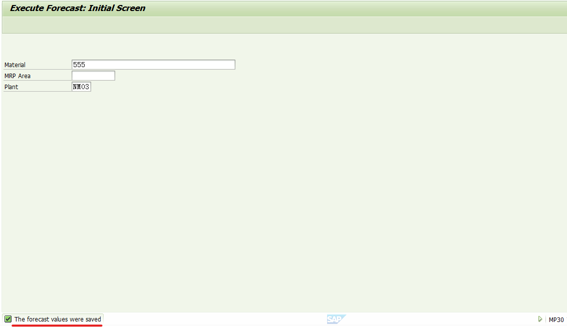 SAP RETAIL MP30为物料Execute Forecast，报错- Status Forecast not defined ...