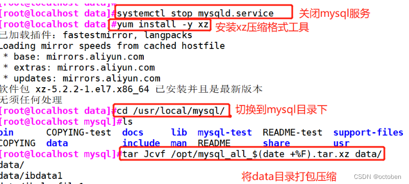Mysql的备份与恢复mysql 可每周对数据库或表进行完全备份 可每天进行增量备份操作生成新的二进制日 Csdn博客