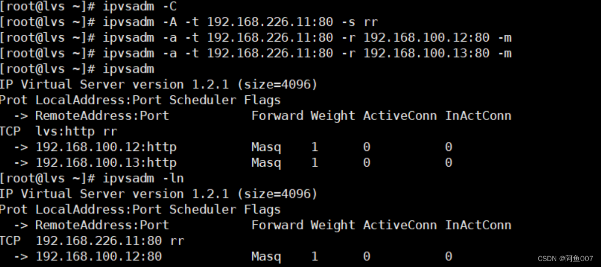 LVS负载均衡群集-NAT模式实例_项目实训 实验准备:准备两台机器,server1(192.168.100.11)和client1(1-CSDN博客