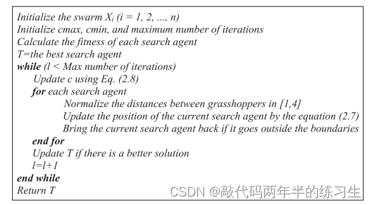 【Matlab】智能优化算法_蝗虫算法GOA_蝗虫优化算法伪代码-CSDN博客
