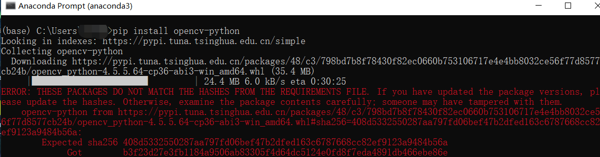 ERROR: THESE PACKAGES DO NOT MATCH THE HASHES FROM THE REQUIREMENTS FILE.-CSDN博客