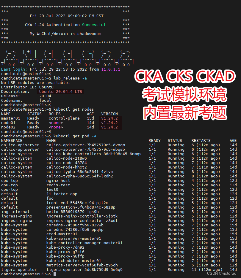 Kubernetes CKA v1.24 考试 实验 模拟环境 （最新原题搭建）_victoruu的博客-CSDN博客_cka模拟