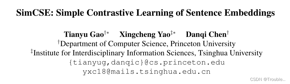 SimCSE: Simple Contrastive Learning of Sentence Embeddings论文解读-CSDN博客