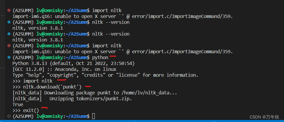 Error: import nltk import-im6.q16: unable to open X server `‘ @ error/import.c...-CSDN博客