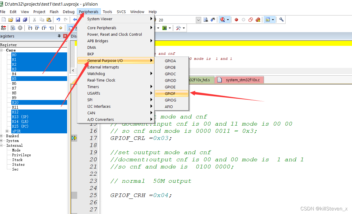 Stm32 Gpiof设置 Mode And Cnf 第八位输入 01 第零位 输出 01stm32入口参数mode Csdn博客