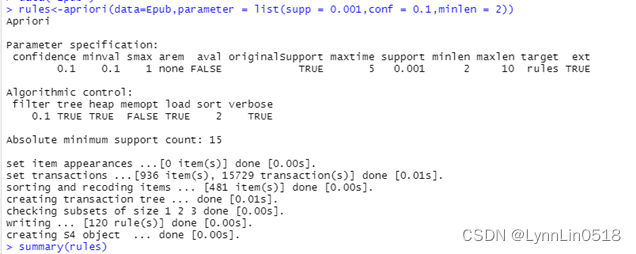 R语言载入arules程序包的Epub数据集，使用Apriori算法，进行关联规则分析-CSDN博客