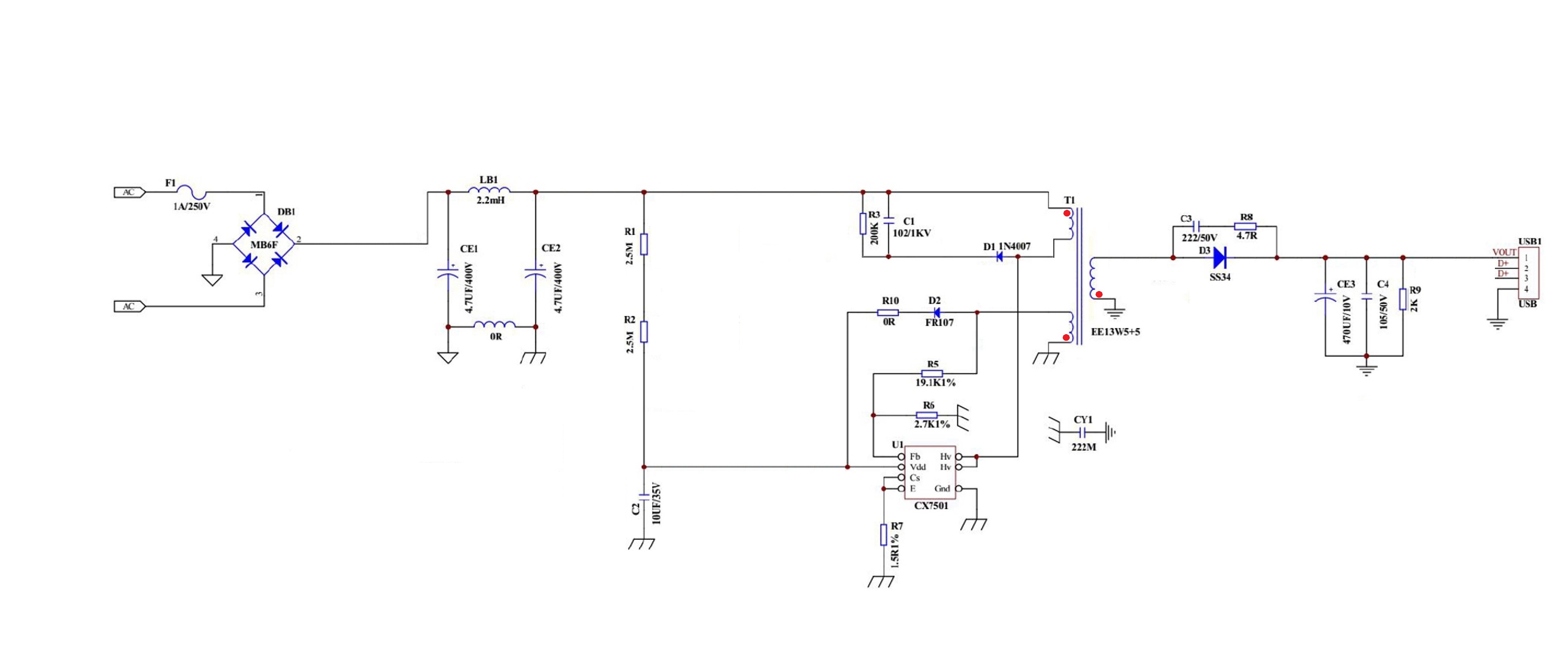 反激式开关电源-手机充电器5V/1A_用反激式设计一款简单的 5v,1a 的手机充电器,画出原理图并说明工作原理-CSDN博客