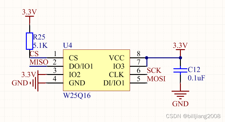 Stm32f030 Hal库硬件spi操作w25q16存储芯片(一)25q16引脚功能电路图 Csdn博客