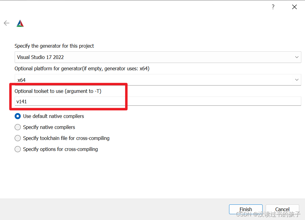 用cmake gui配置VS2022中vs2017工具集_cmake visual studio 17 2022-CSDN博客