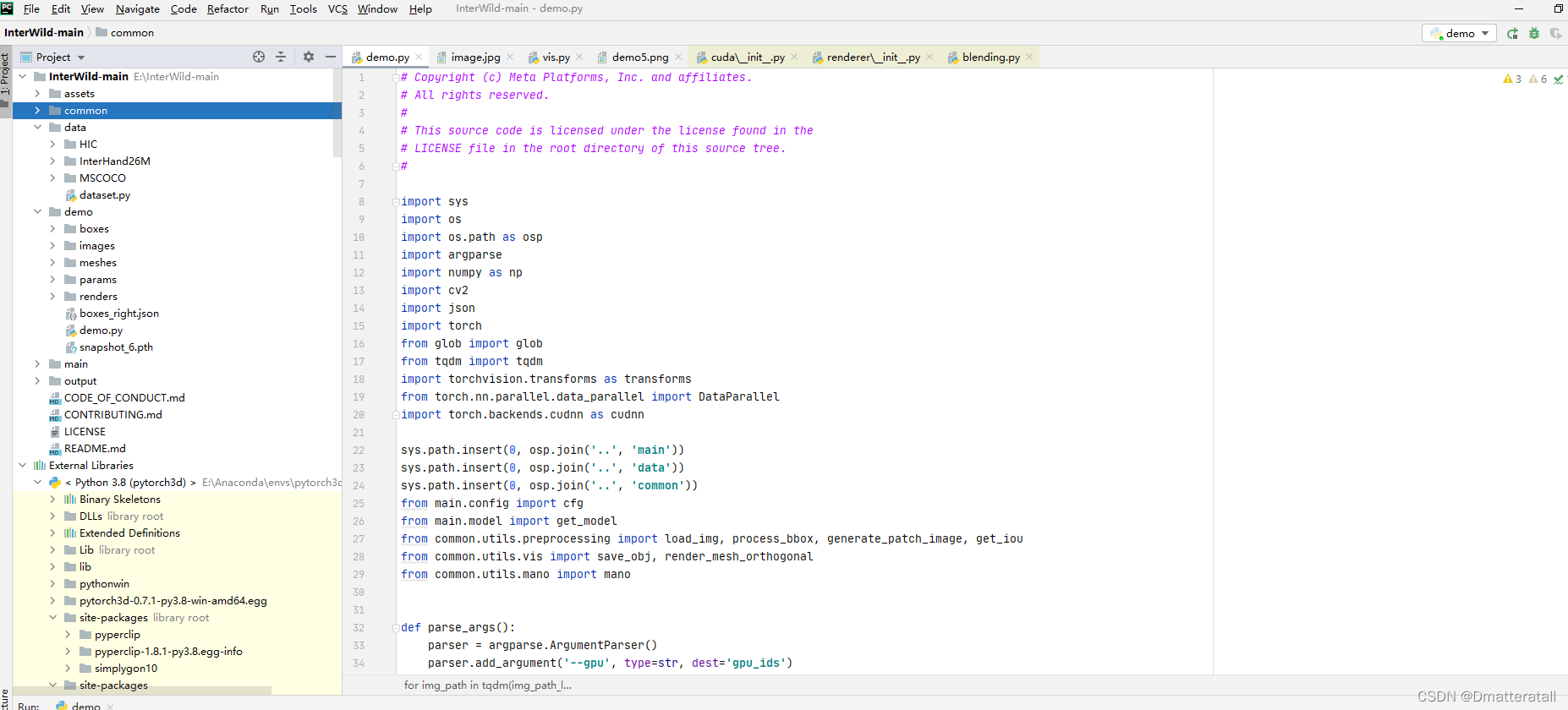 关于“为外部场景3D 交互手部恢复将输入引入共享域”的 PyTorch 官方实现，[CVPR 2023] ；facebook/research/InterWild交互手势恢复代码跑通-CSDN博客
