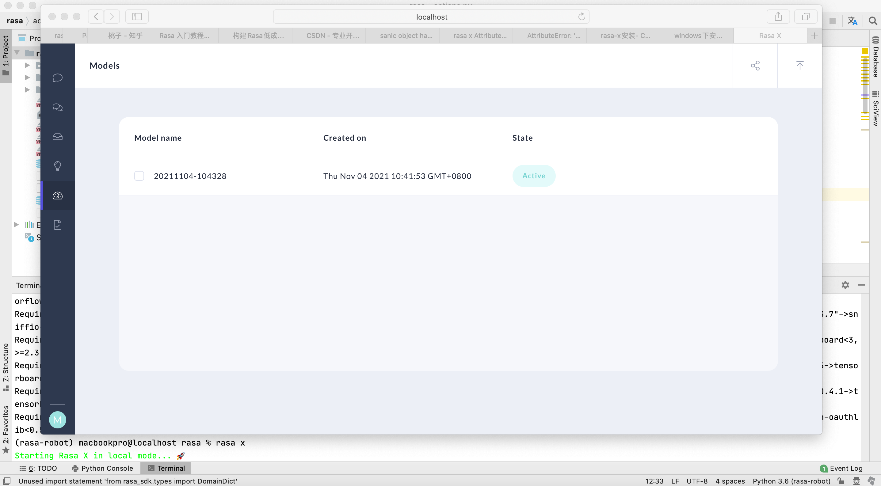 针对Rasa框架中Rasa-X版本匹配问题解决_怎么将rasa2.8.1版本降到rasa2.6.1-CSDN博客