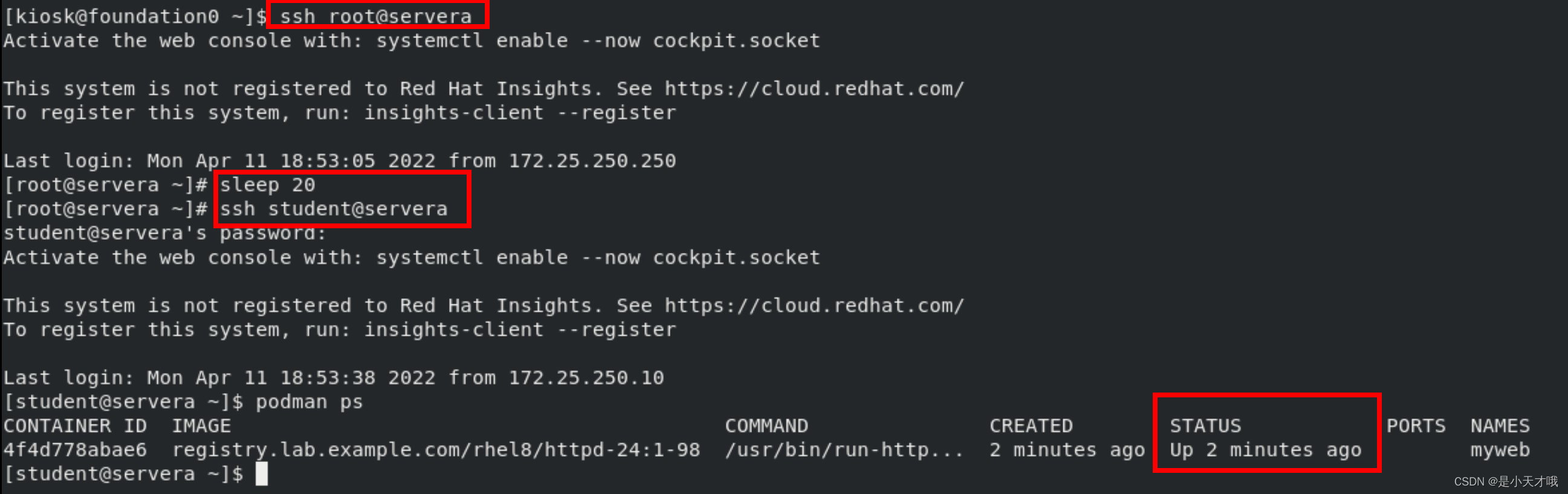 百战RHCE（第四十五战：高级应用-容器进阶管理）_loginctl enable-linger-CSDN博客