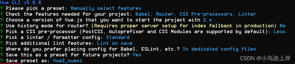 使用vue-cli创建Vue2自定义项目步骤_vue2自定义创建项目-CSDN博客