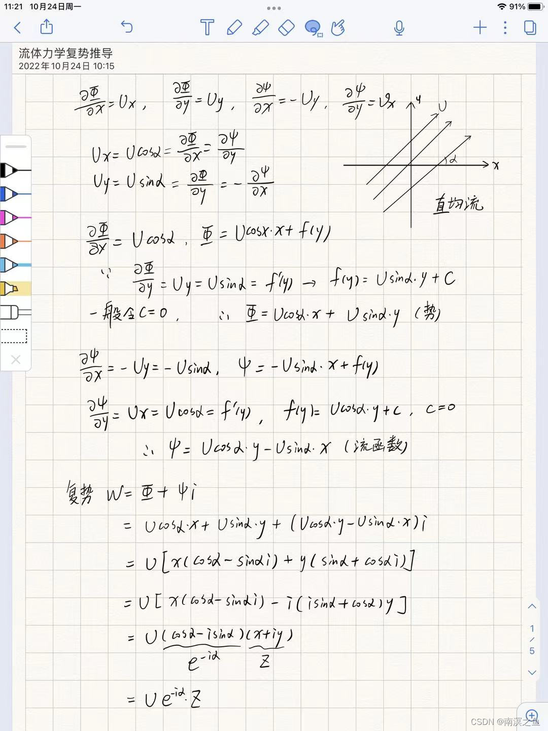 流体力学基本流动复势推导_流体力学点源方程-CSDN博客