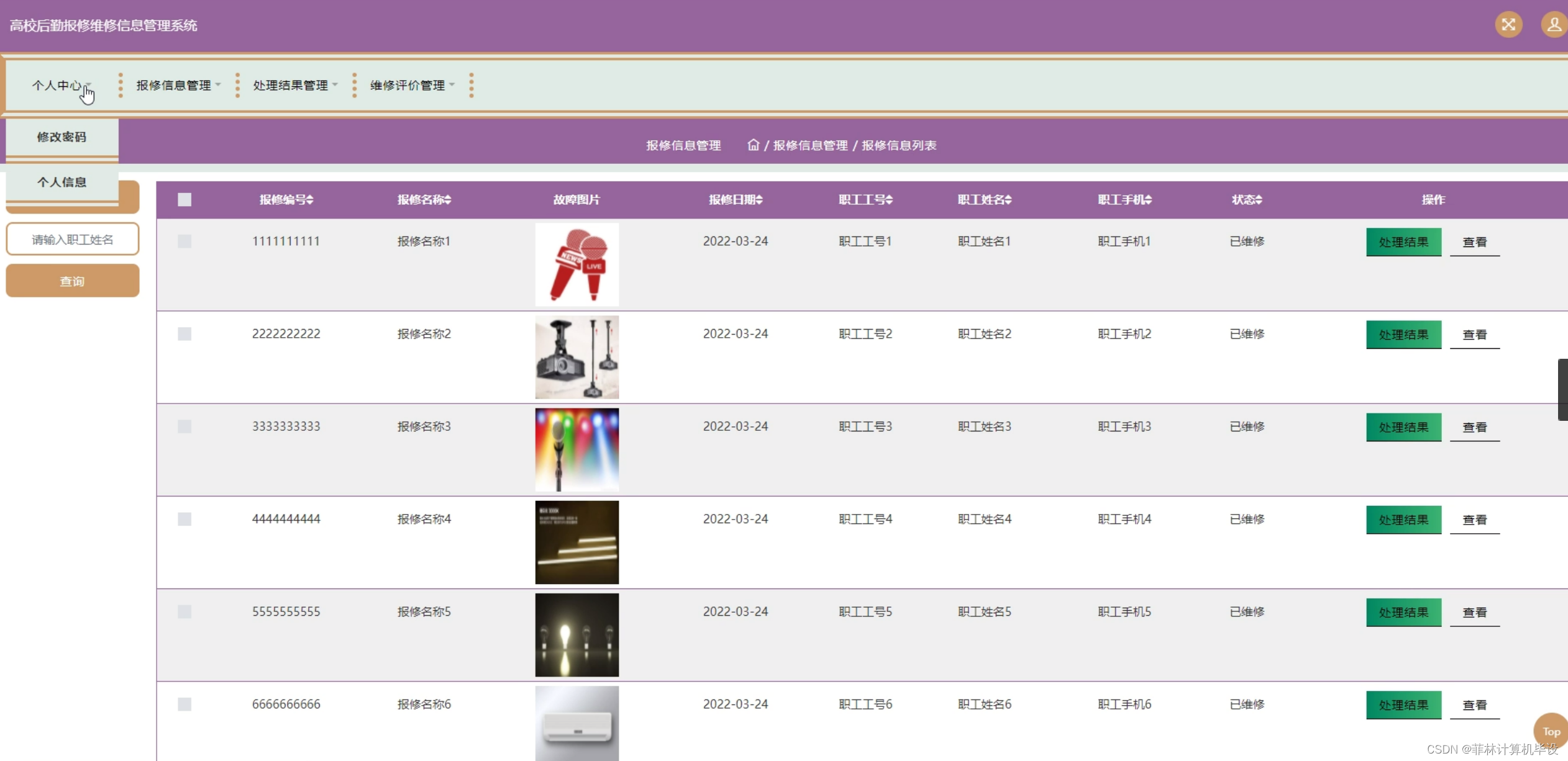 毕设项目:高校后勤报修维修信息管理系统jspjavaspringmvcmysqlmybatis高校后勤报修系统 Csdn Csdn博客