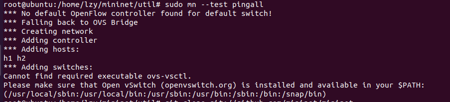 Ubuntu20.10-安装Mininet 与解决 No default OpenFlow controller found for default switch!_asjodnobfy的博客 ...