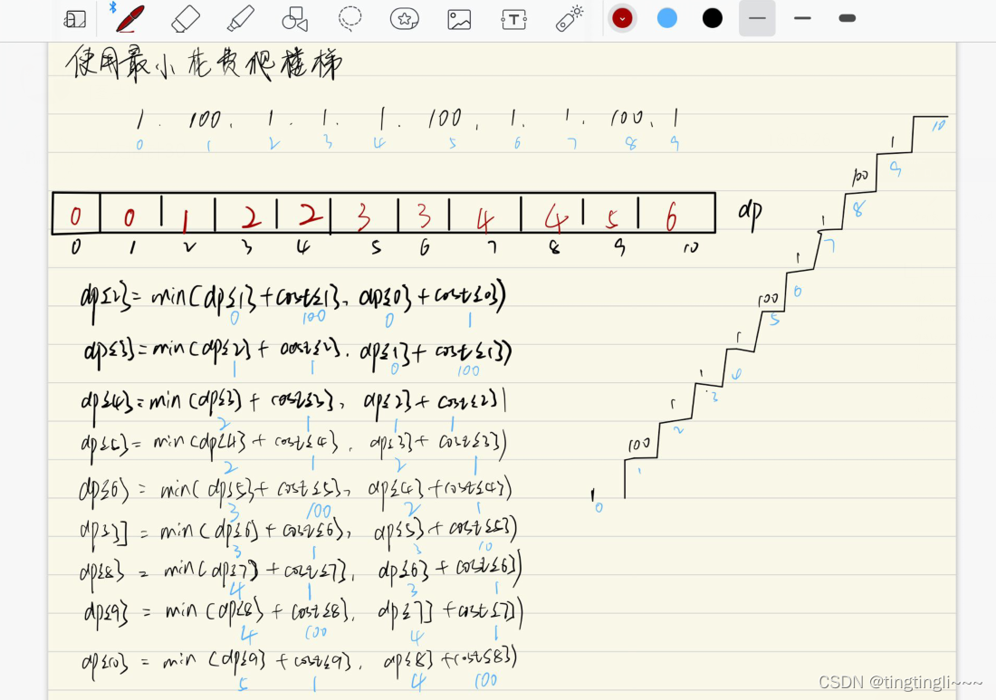 力扣746 使用最小花费爬楼梯python给你一个整数列表 Cost 其中 Cost I 是从楼梯第 I 个台阶向上爬需要支付 Csdn博客