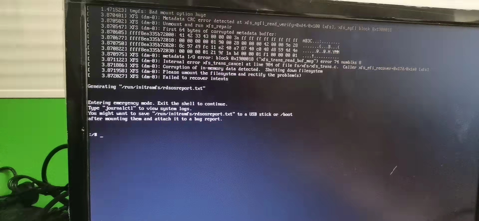 Entering emergency mode. Exit the shell to continue._entering emergency mode.exit the shell to ...