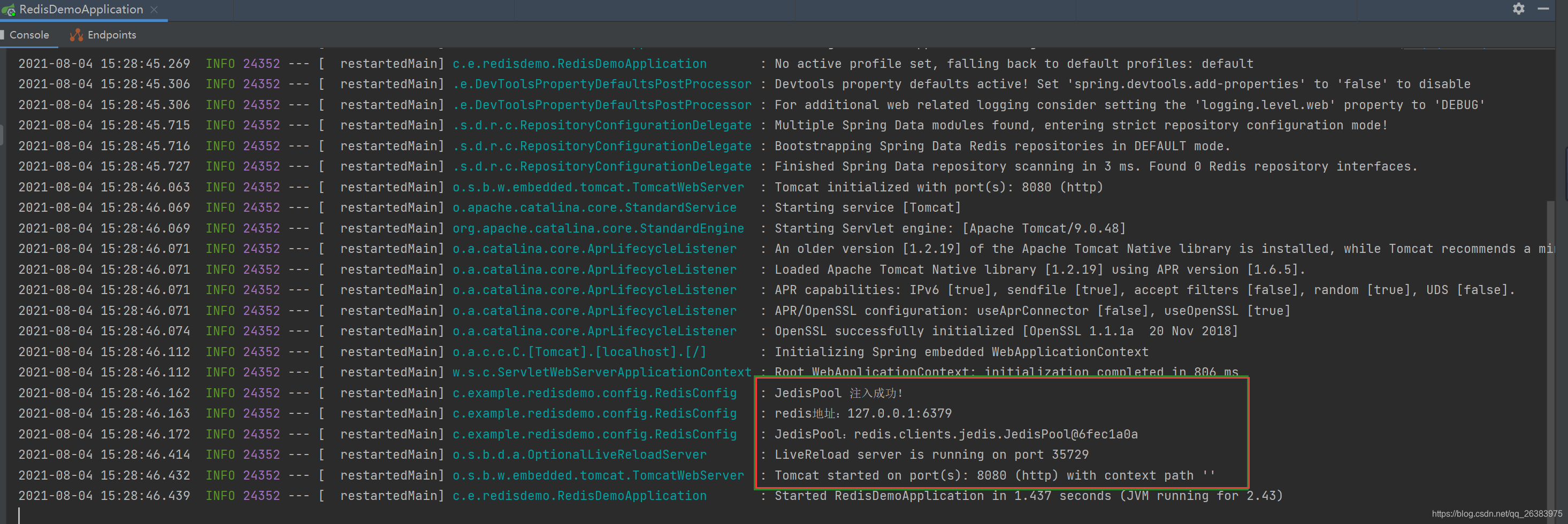 Springboot 使用jedis整合redis实现缓存处理 Csdn博客