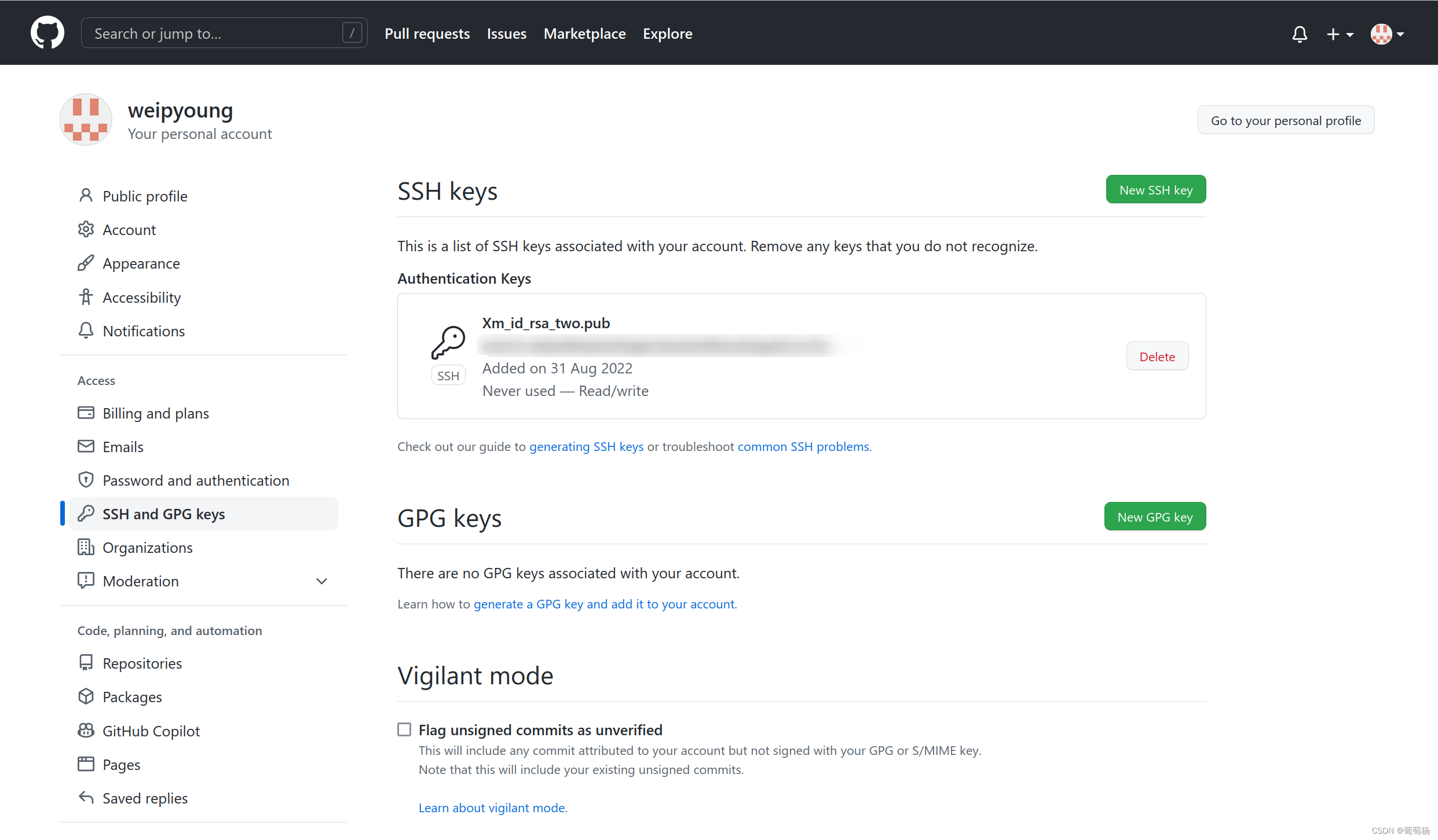 【软件使用02】ubuntu电脑同时配置两个github账户_ubuntu 下git多用户配置-CSDN博客