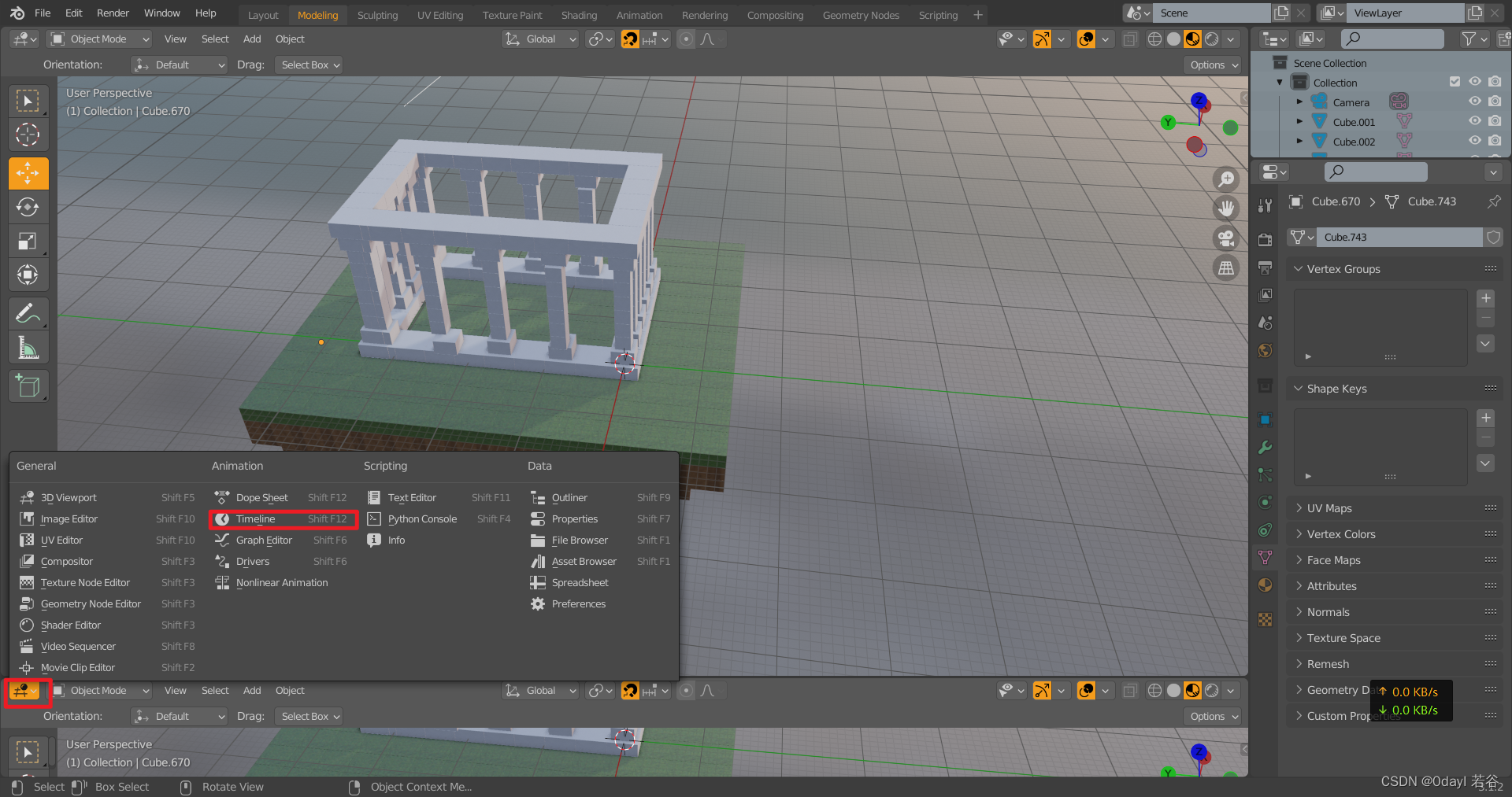 【Blender】Blender时间线timeline消失的解决办法_blender关键帧时间轴不显示-CSDN博客
