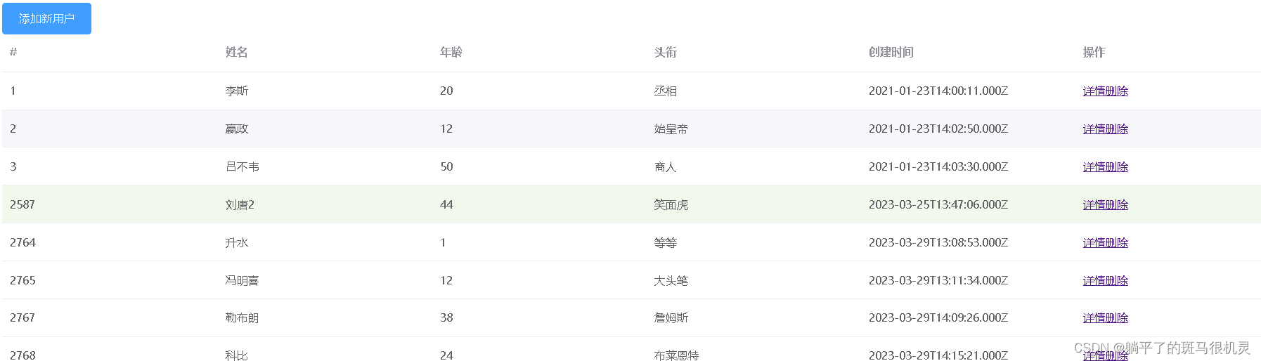 Vue2基础案例 用户列表案例vue2案例 Csdn博客