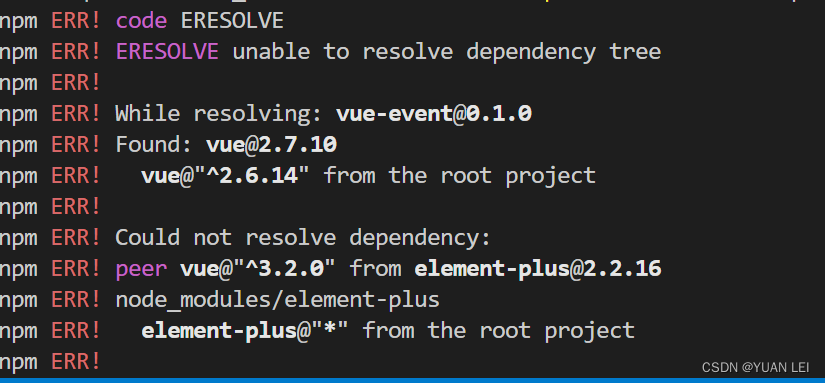 使用npm i element-ui报错_npm i element-ui -s报错-CSDN博客