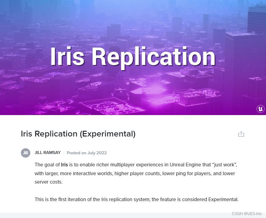 UE5.1新功能Iris Replication 链接导航_ue5 iris-CSDN博客
