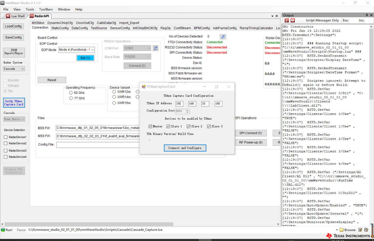 德州仪器TI MMWCAS-RF-EVM 和MMWCAS-DSP-EVM级联雷达套件配置指南_mmwcas-rf-evm脚本-CSDN博客