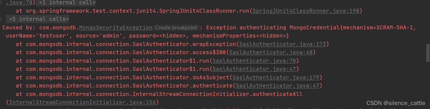 Spring Boot环境，MongoDB连接认证报错_exception authenticating mongocredential{mechanism-CSDN博客