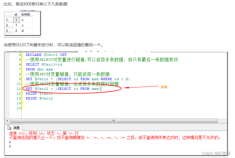 Sql Server 变量sql Server 定义变量 Csdn博客 