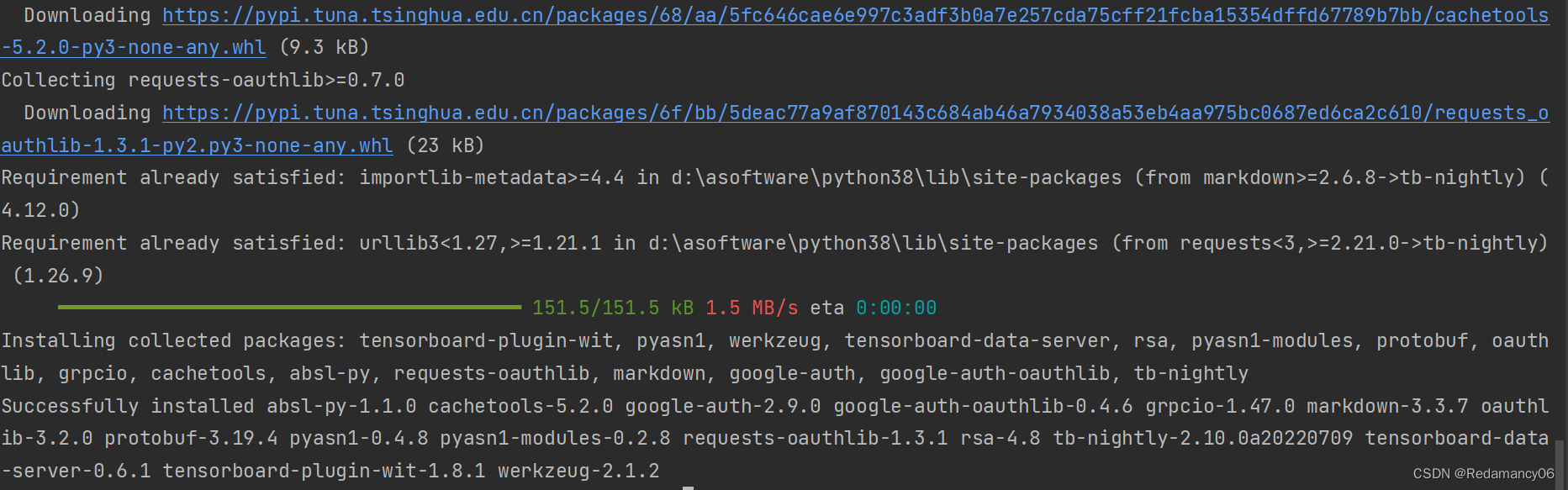 计算机视觉在导入import tensorboard时运行代码时出现ModuleNotFoundError: No module named ‘tensorboard‘解决方法_import ...