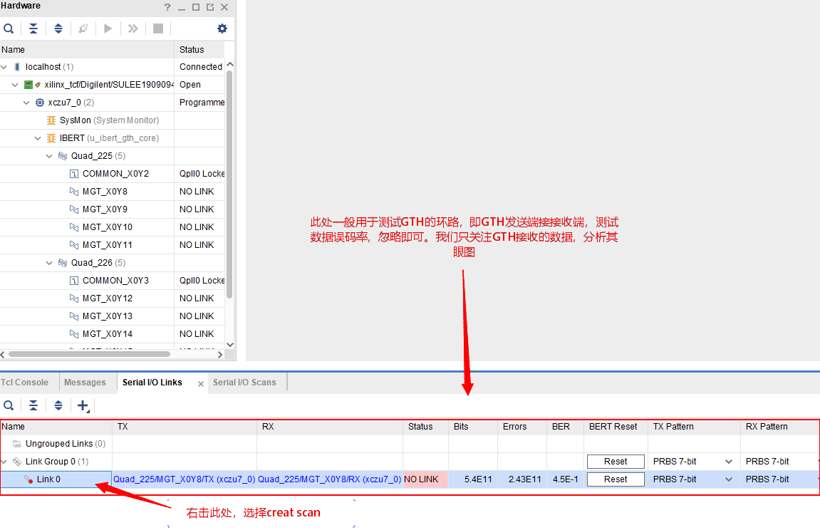 使用vivado IBERT Ultrascale GTH IP核，测试GTH眼图_ibert测试gth-CSDN博客