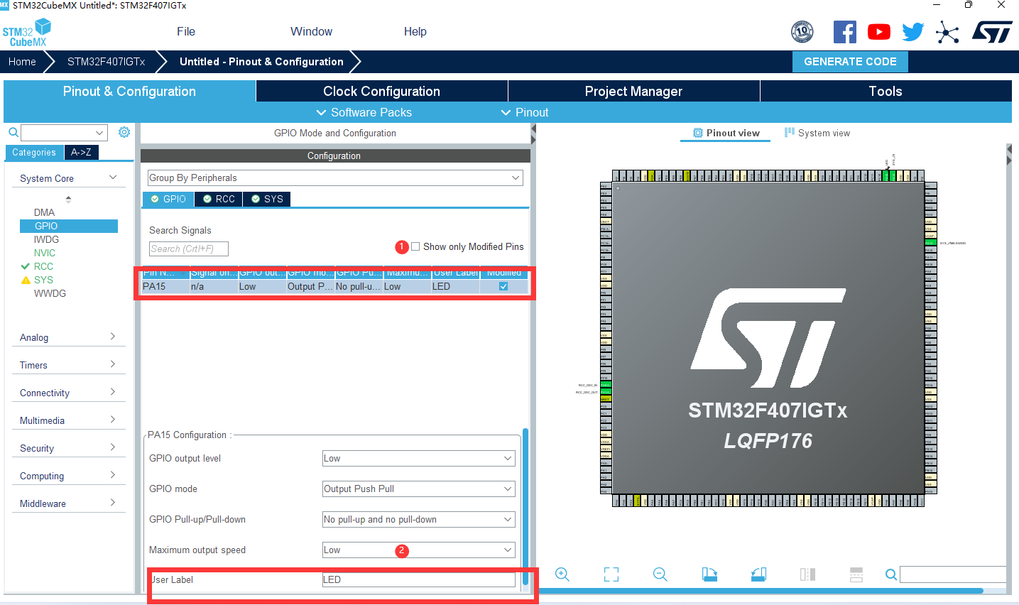 STM32CUDE-STM32F407学习笔记1-点亮LED_stm32cubemx点亮f407igtx-CSDN博客