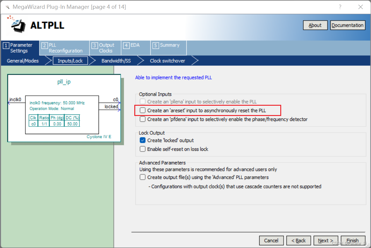 野火fpga学习 Ip核（pll Ip核的配置和调用）mega Wizard插件管理器 Csdn博客