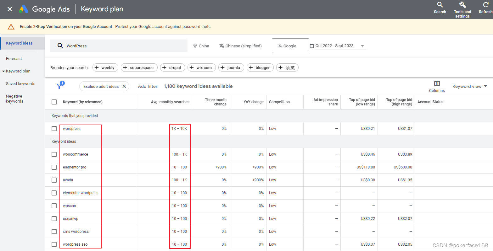 如何免费使用谷歌关键词规划师Google Keyword Planner-CSDN博客