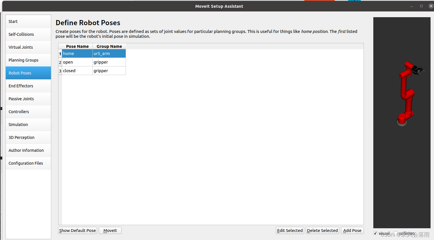 UR5 Yolo+抓取GitHub项目复现(中) | 为UR5+robotiq85配置MoveIt包 | MoveItAssistant配置 ...