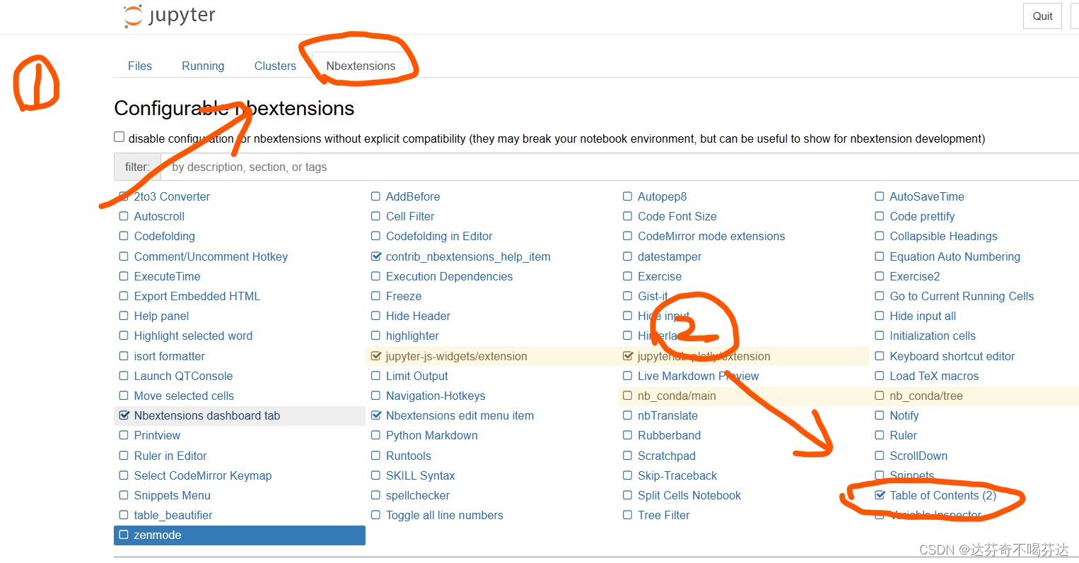 Jupyter Notebook目录安装（jupyter_contrib_nbextensions扩展）_jupyter notebook安装目录插件-CSDN博客