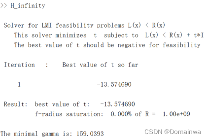 H无穷-鲁棒性LMI学习-matlab小作业5.3_matlab求h infinity norm-CSDN博客