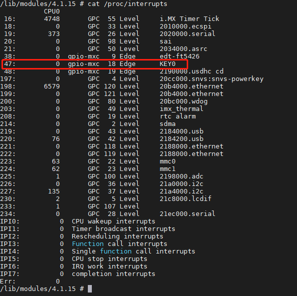 Linux 中断实验-基于正点原子IMX6ULL开发板_imx6ull中设备树中interrupts = -CSDN博客