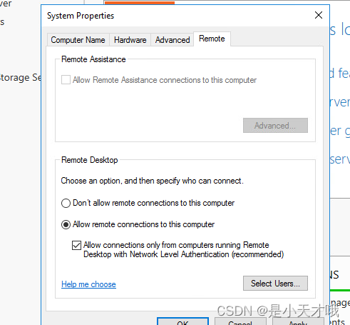 Winows server 2016开启远程连接_server2016远程协助-CSDN博客